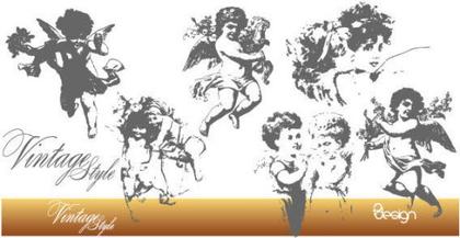 Vintage Angels Free Vector