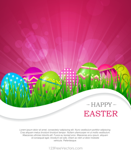 Happy Easter Egg Background Vector Pack