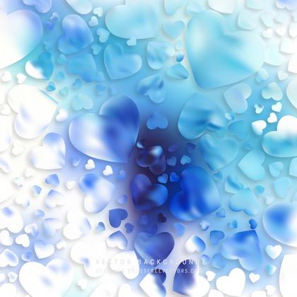 Romantic Light Blue Hearts Background