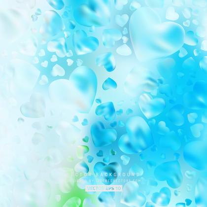 Romantic Light Blue Hearts Background