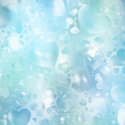 Romantic Light Blue Hearts Background