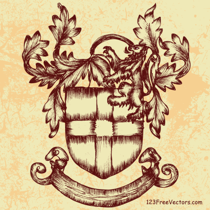 Hand Drawn Sketch Heraldic Shield