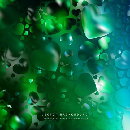 Light Green Love Heart Background