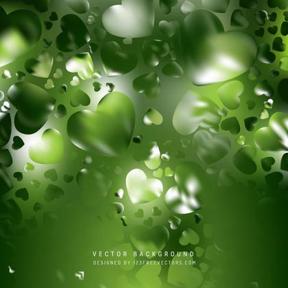 Light Green Love Heart Background