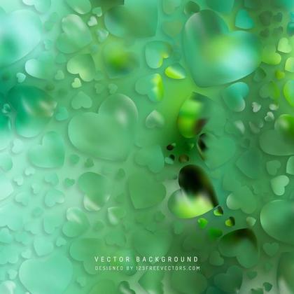 Light Green Love Heart Background