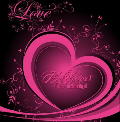 Pink Love Stamps Vector Graphics