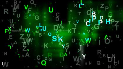 Green and White Letters on Black Background