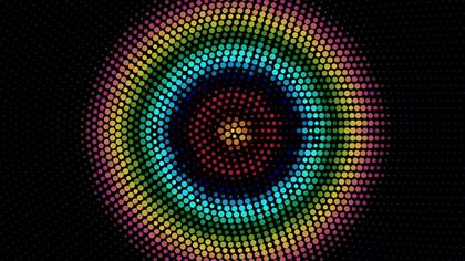Free Download Abstract Rainbow Dot Pattern on Black Background