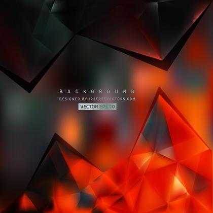 Black Orange Fire Geometric Triangle Background Template