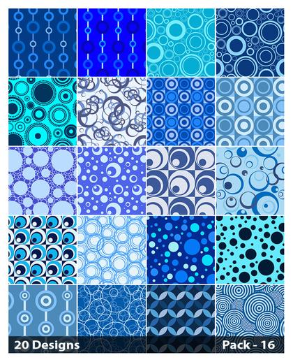 Free Download 20 Blue Seamless Geometric Circle Pattern Vector Pack 16