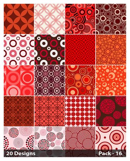 Free Download 20 Red Seamless Geometric Circle Pattern Vector Pack 16