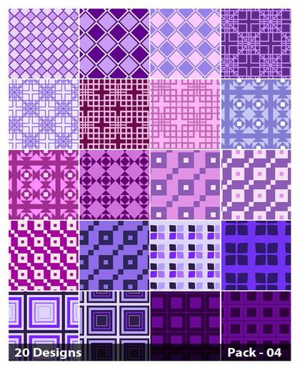 Free Download Set of Purple Geometric Seamless Patterns