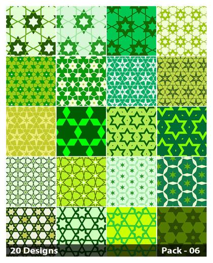 Free Download Green Star Geometric Patterns – Pack 06