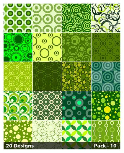 Free Download 20 Green Seamless Circle Pattern Background Vector Pack 10