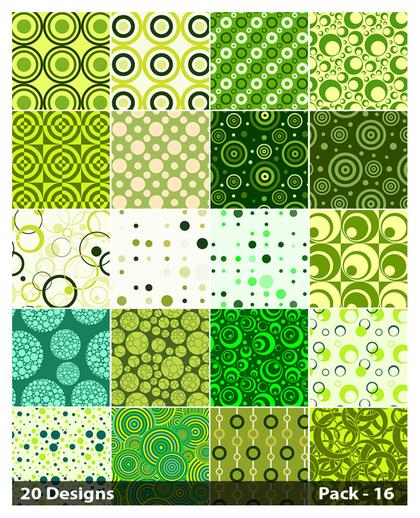 Free Download 20 Green Seamless Geometric Circle Pattern Background Vector Pack 16