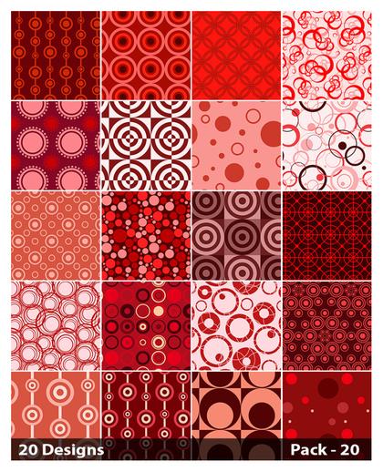 Free Download Retro Red Circle Patterns Pack