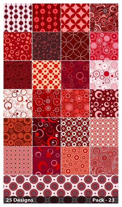 Free Download 25 Red Seamless Circle Pattern Background Vector Pack 23