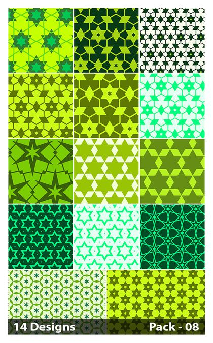 Free Download Green Geometric Star Patterns