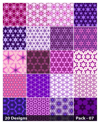Free Download 20 Purple Star Pattern Vector Pack 07