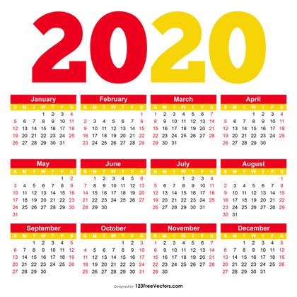 Free Download 2020 Calendar with Holidays and Observances
