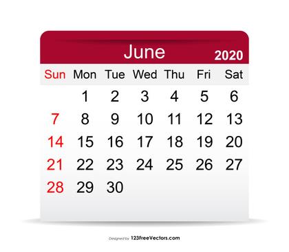 Free Download June 2020 Calendar