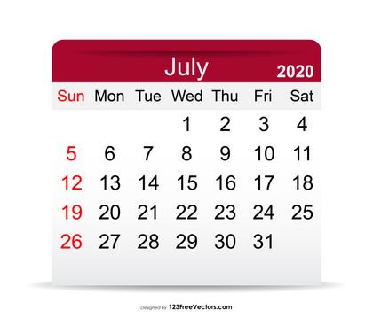 Free Download July 2020 Calendar Template