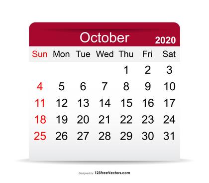 Free Download October 2020 Calendar