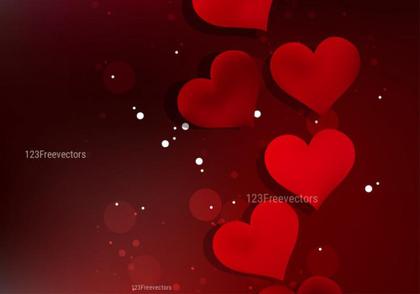 Abstract Romantic Dark Red Hearts Background