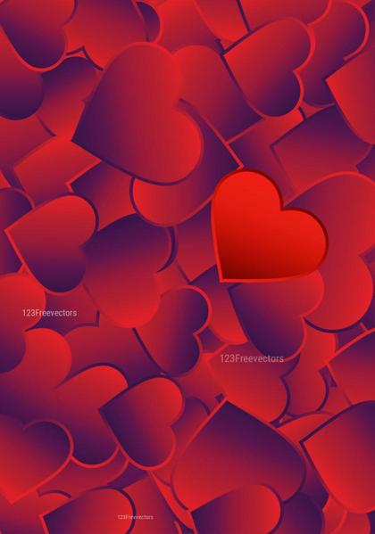 Red Heart Overlap Digital Design