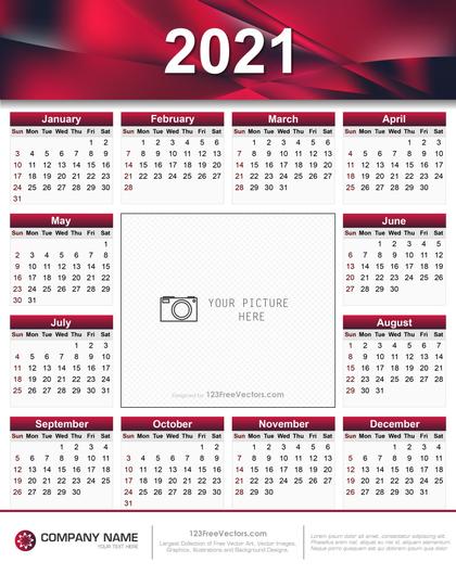 Free Download 2021 Calendar Printable