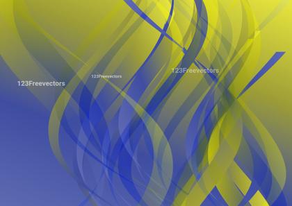Dynamic Abstract Design with Blue and Yellow Curves