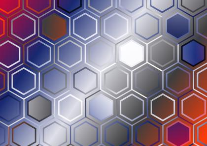 Free Download Orange Blue and Grey Gradient Hexagon Shape Background