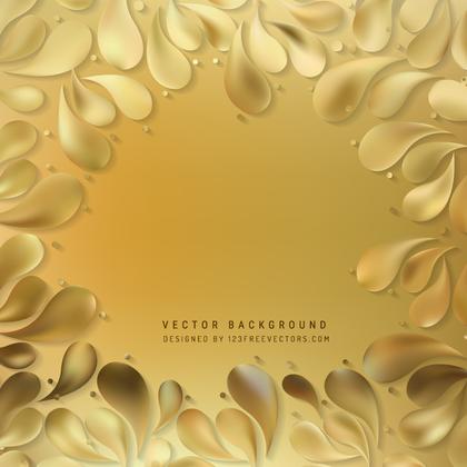Gold Floral Ornamental Drops Background