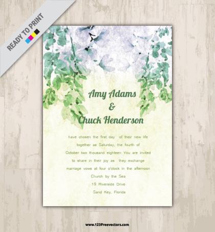 Wedding Invitation Vector Free Download