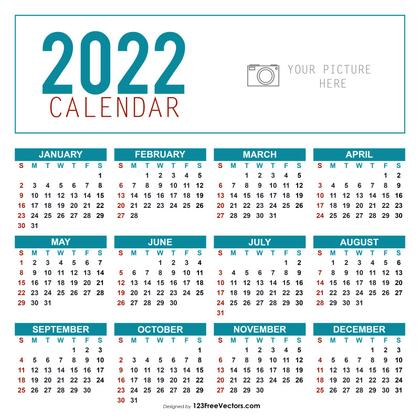 Free Download Yearly Calendar Template 2022