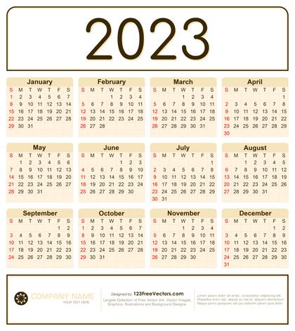 Free Download Calendar 2023 Design Vector
