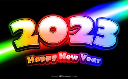 Free Download New Year Colorful Background 2023