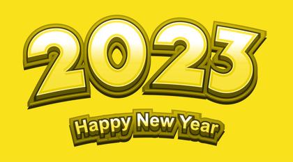 Free Download New Year Yellow Background 2023