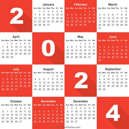 Free Download 2024 Calendar Ai File