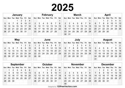 Free Download Printable 2025 Calendar with Week Numbers