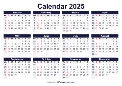 170+ 2025 Calendar | Free Vectors, Photos, Artwork Images | 123Freevectors