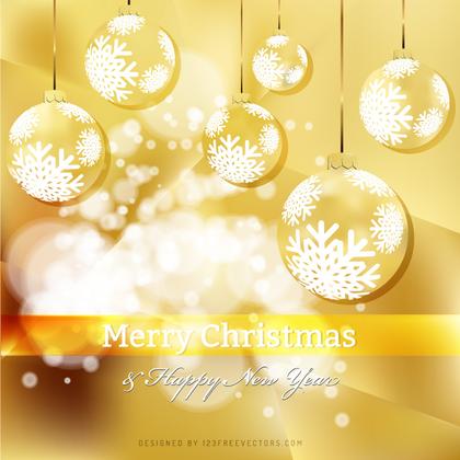 Yellow Christmas Balls Background Design