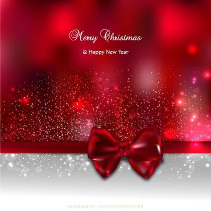 Dark Red Christmas Card Background Template with Bow