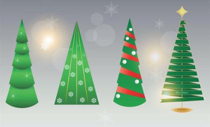 Free Ribbon Christmas Tree Vector