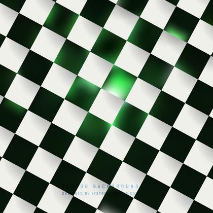 Dark Green Checkerboard Pattern Background Design