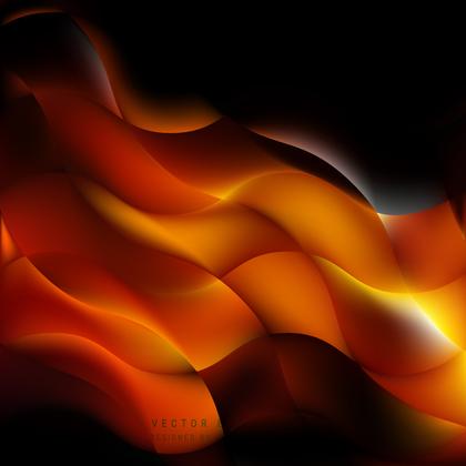Abstract Black Orange Fire Curve Background
