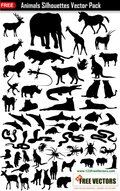 Free Vector Animals Silhouettes Collection