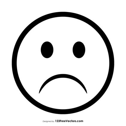 Frowning Face Emoji Outline