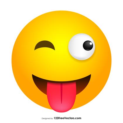 Winking Face with Tongue Emoji Vector