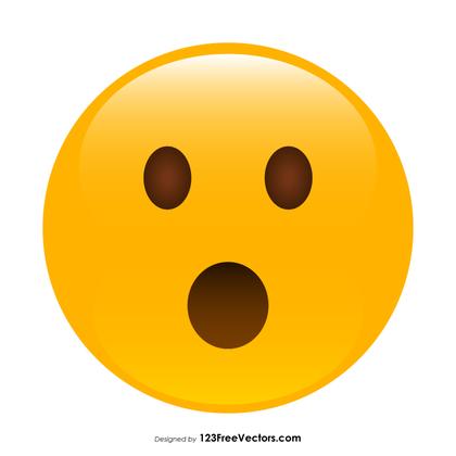 Face with Open Mouth Emoji Graphics